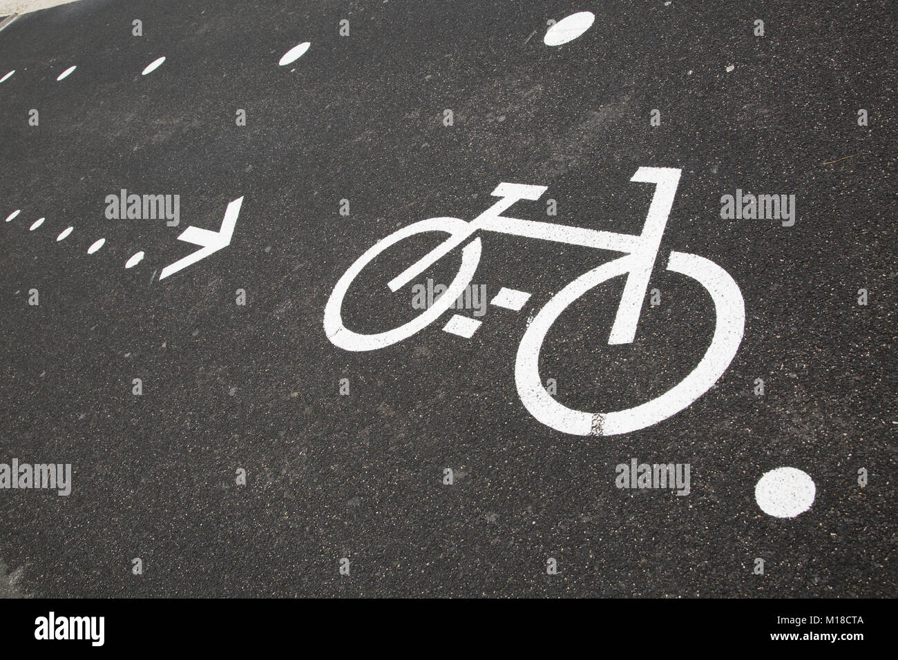Bike Lane Symbol on Black Background Stock Photo - Alamy