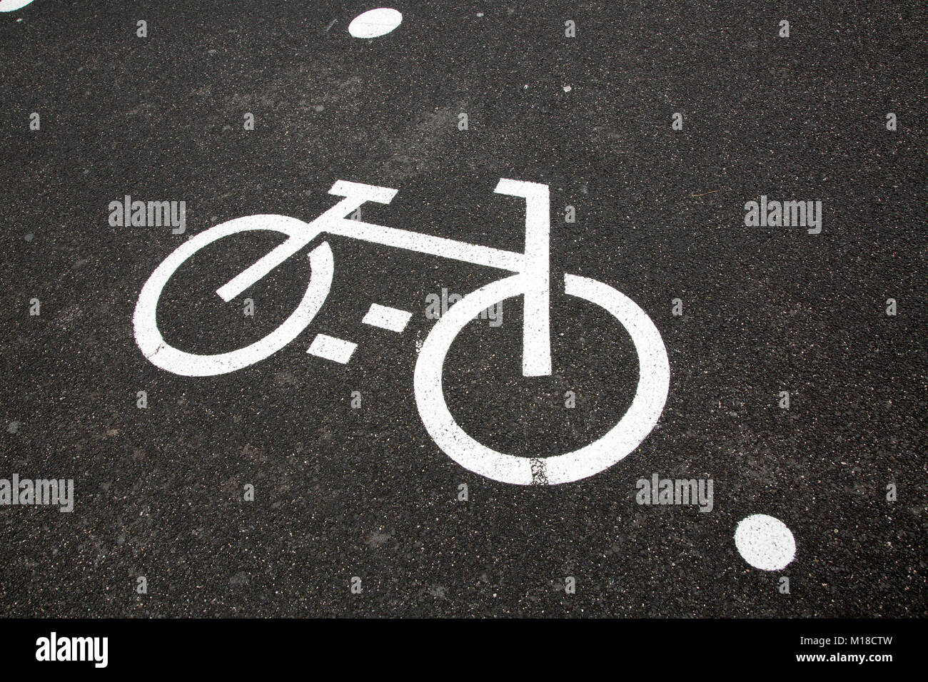 Bike Lane Symbol on Black Background Stock Photo - Alamy