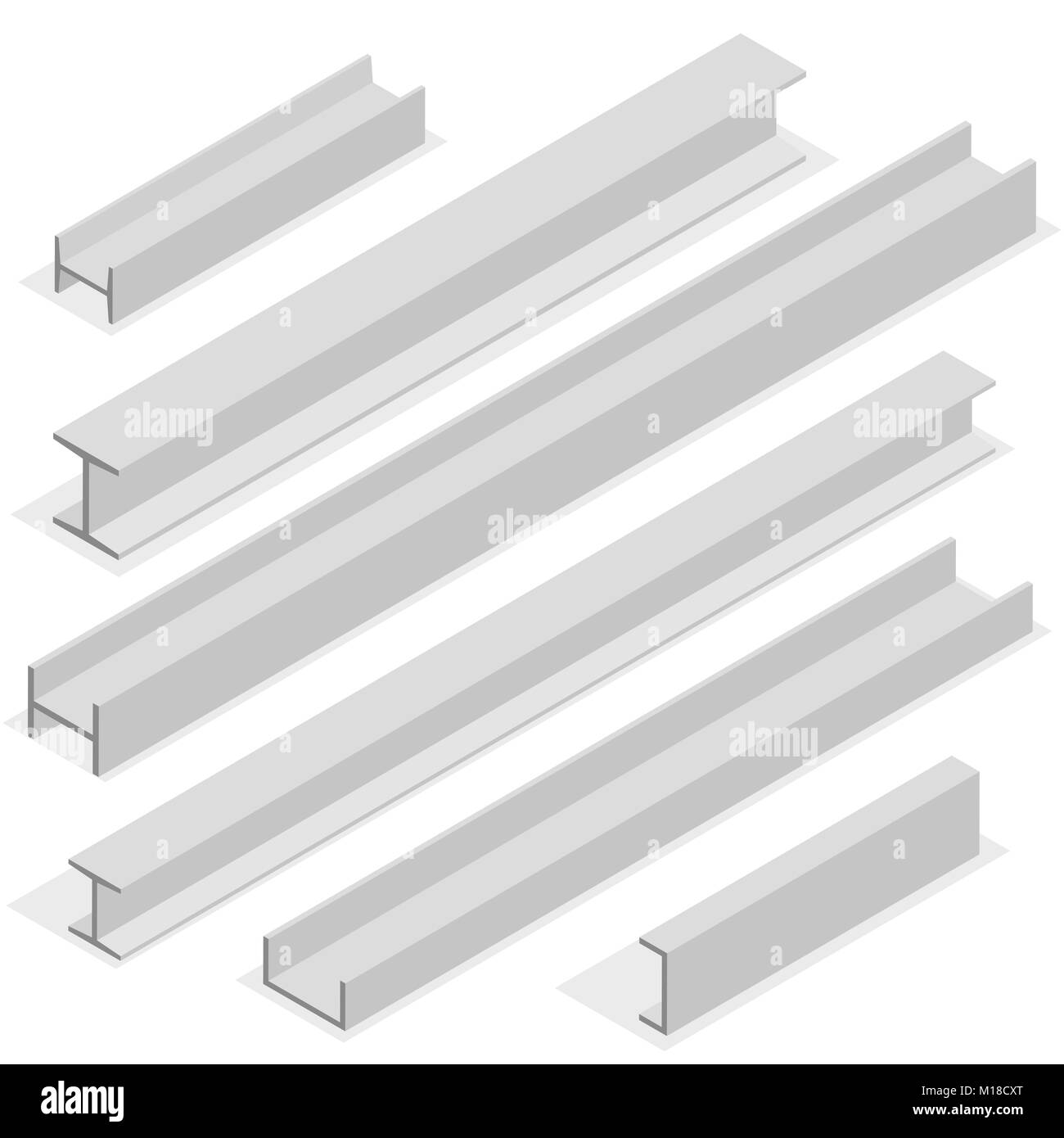 Steel beam isolated on white background. Design elements for the ...