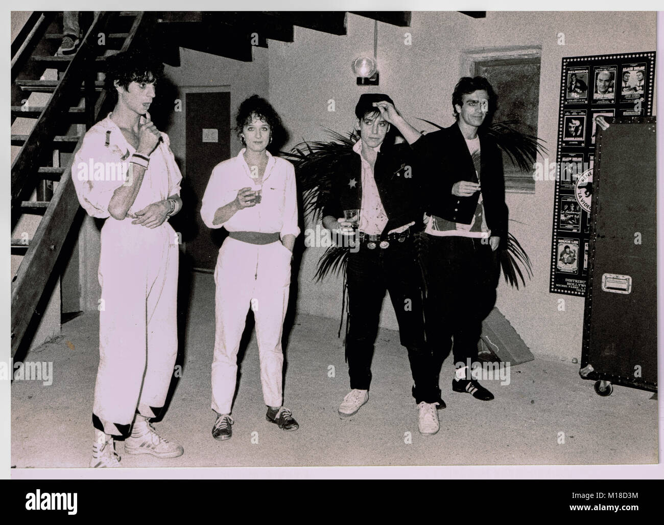 French rock group Telephone, seen backstage in the last 70ies, Lyon ...