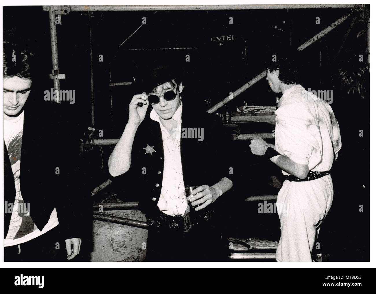 French rock group Telephone, seen backstage in the last 70ies, Lyon ...