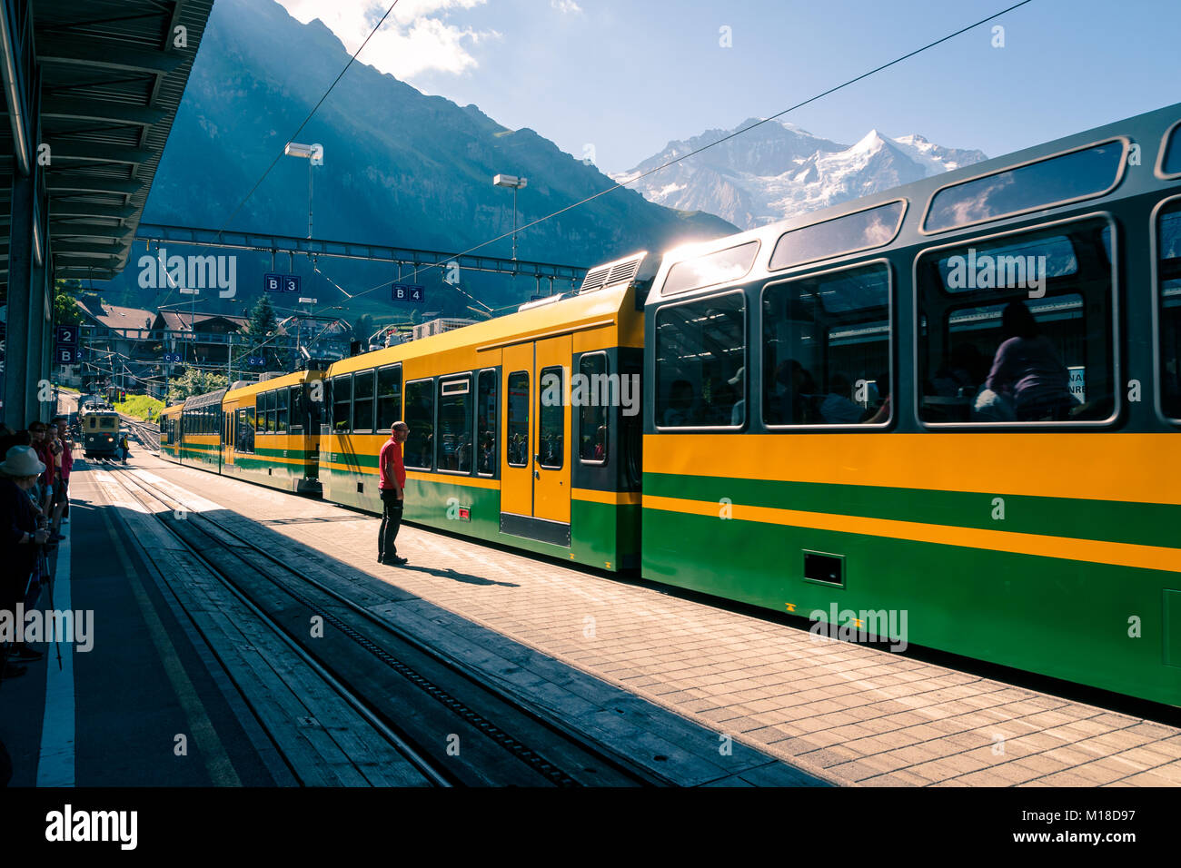 Wengen, Bernese Oberland, Switzerland - AUGUST 5, 2017 : Wengernalpbahn ...