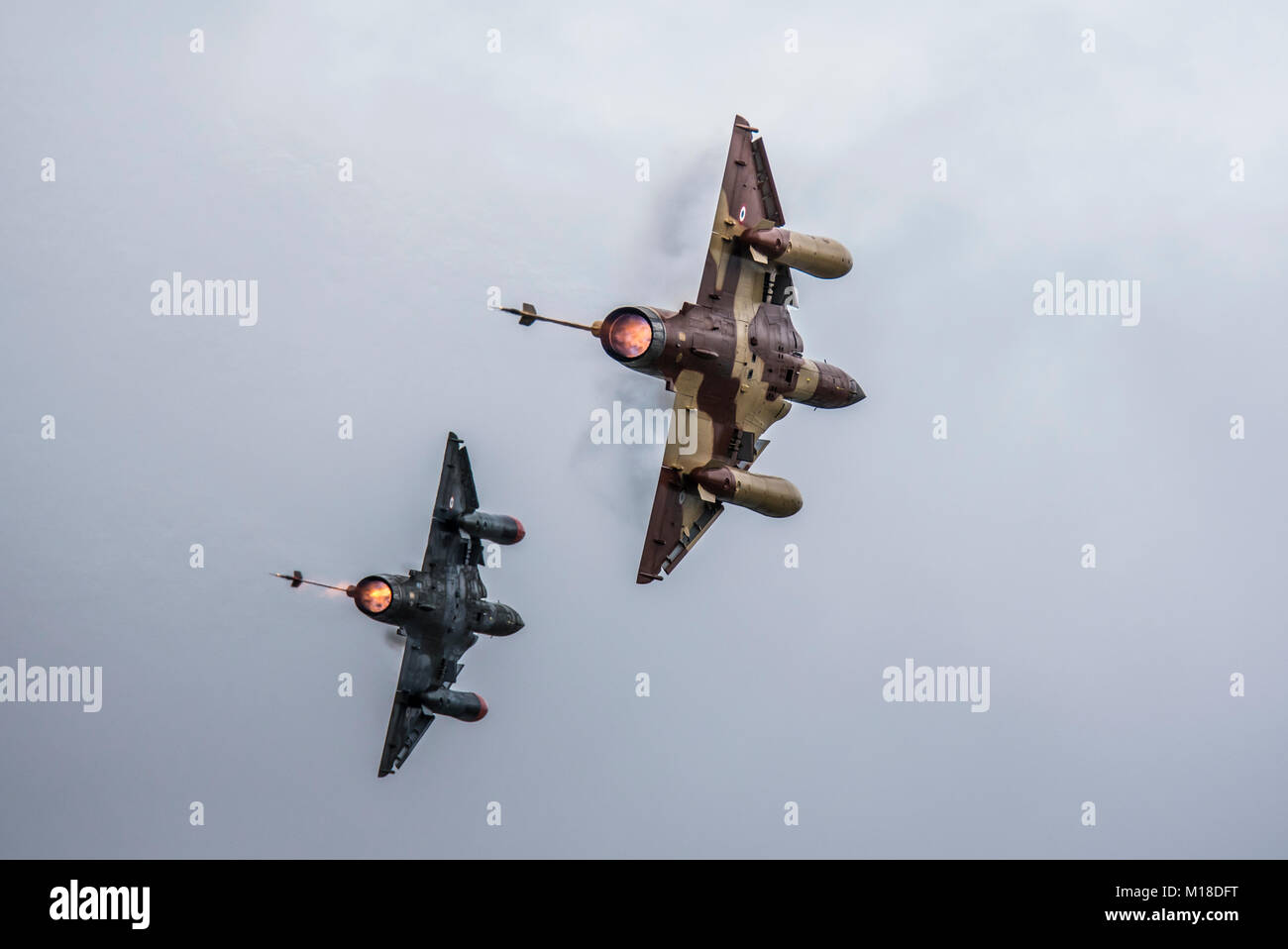 French Air Force Couteau Delta display team pair of Mirage 2000 jet ...