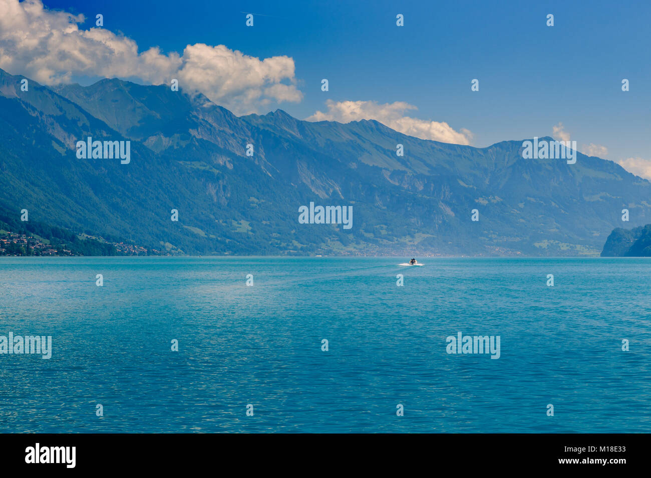 Lake Brienzersee in the summer. Interlaken, Bernese Oberland ...