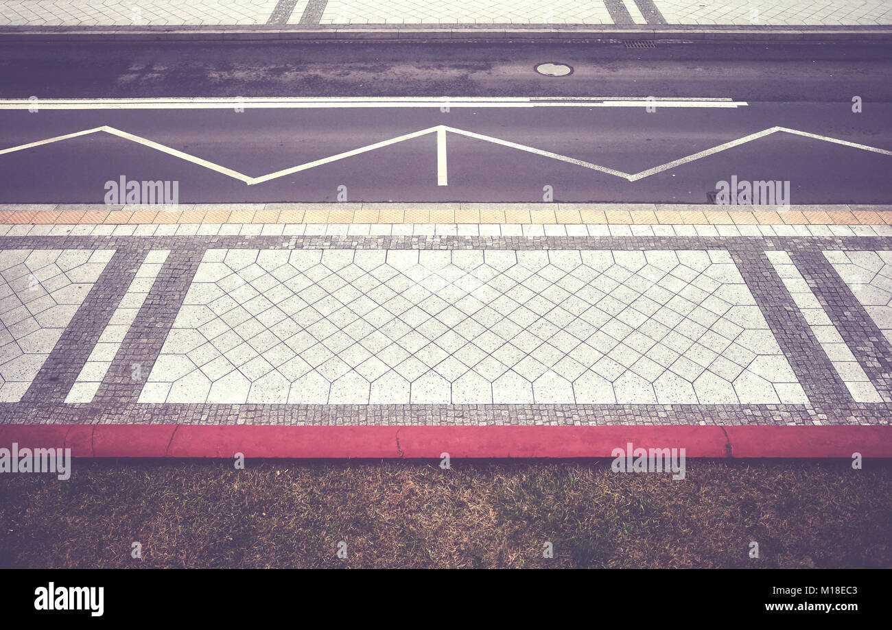 Pavement and street from above, color toned picture Stock Photo - Alamy