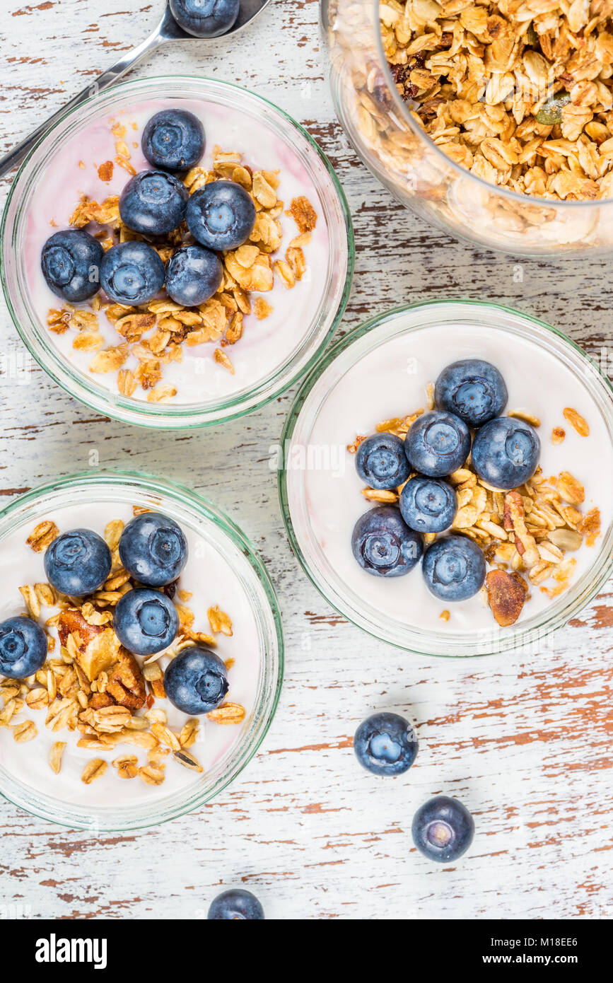 Breakfast from Fresh Natural Yogurt with Homemade Granola and ...