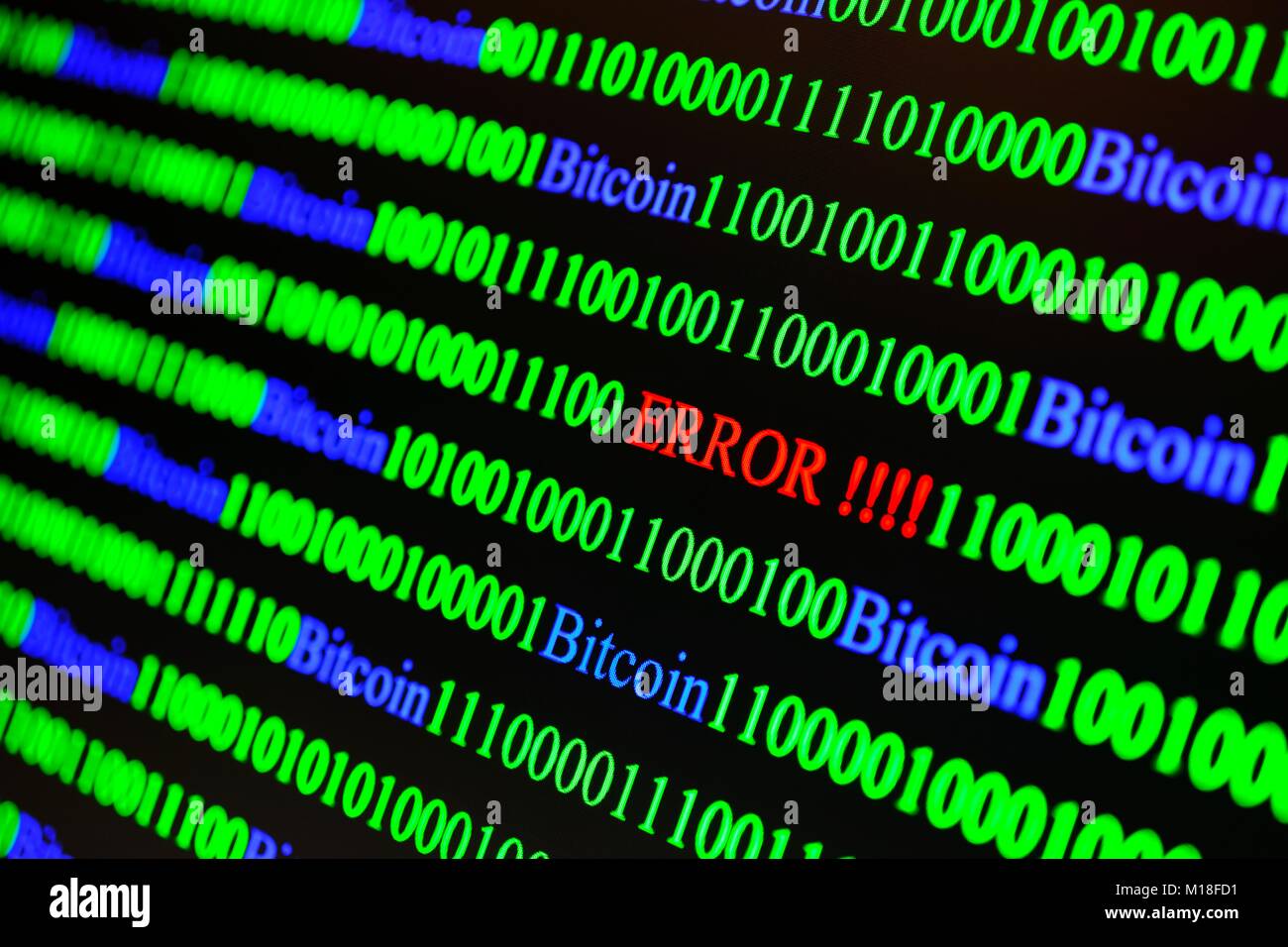 Binary code with Error lettering Stock Photo - Alamy