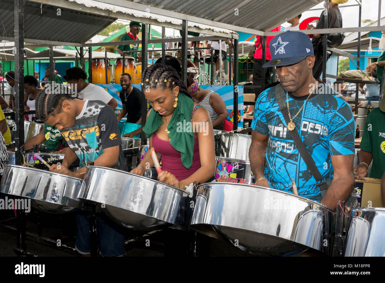 Bands prepare before going on stage at the annual Panorama competition ...