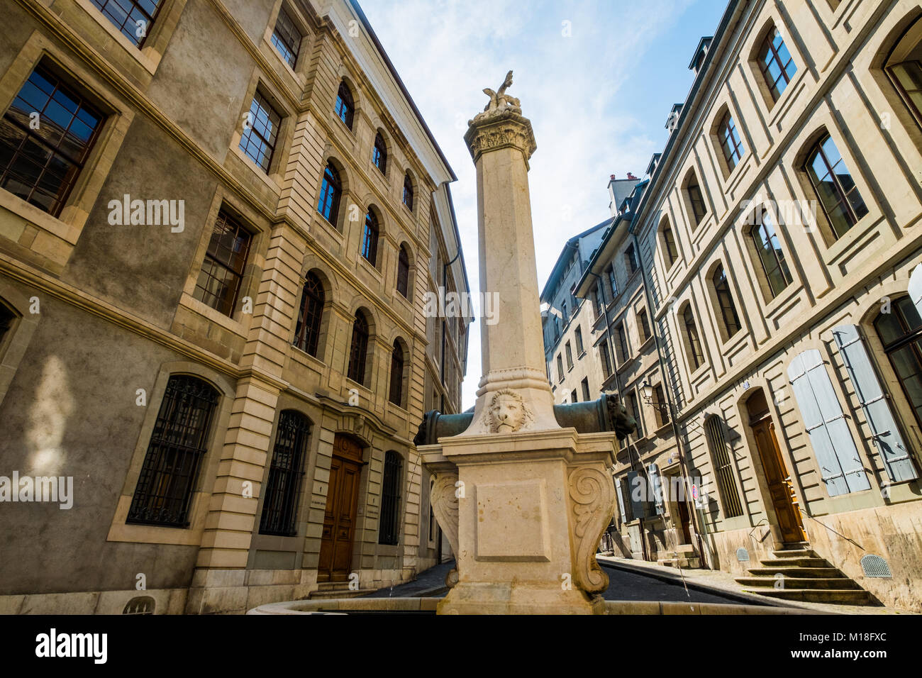 Historical buildings in downtown Geneve, Swiss Stock Photo - Alamy