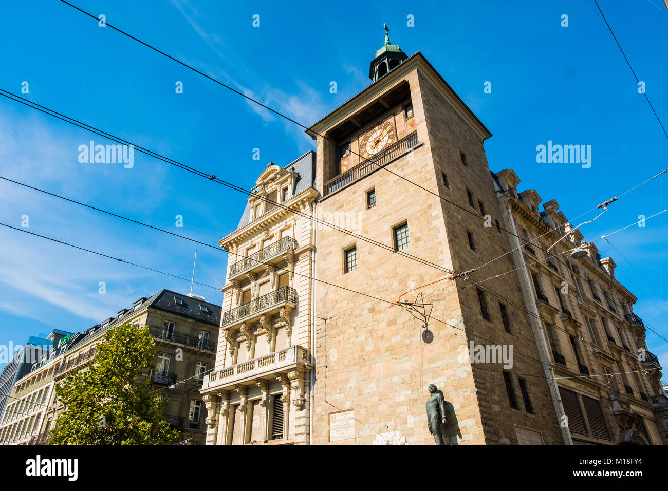 Historical buildings in downtown Geneve, Swiss Stock Photo - Alamy