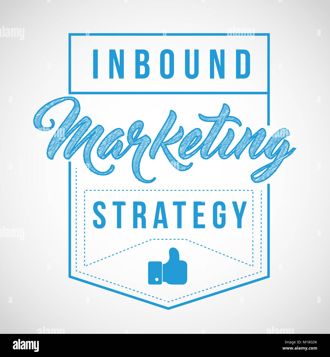 inbound marketing strategy sign stamp seal illustration design ...