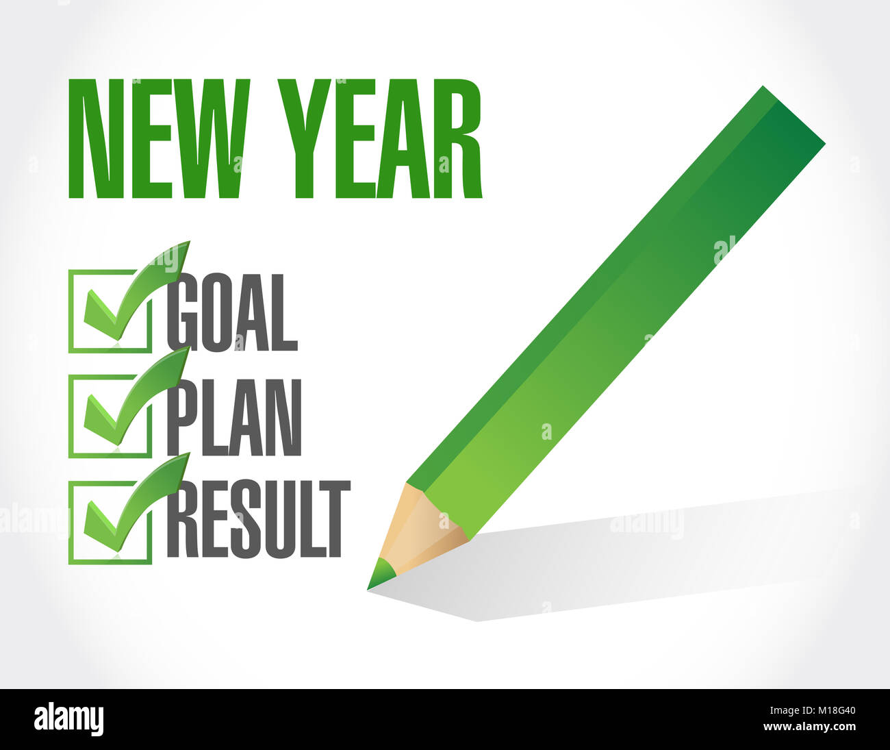 new years check mark sign concept illustration design over a white ...