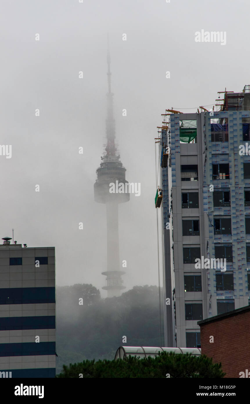 General view of building under construction with the Seoul ...