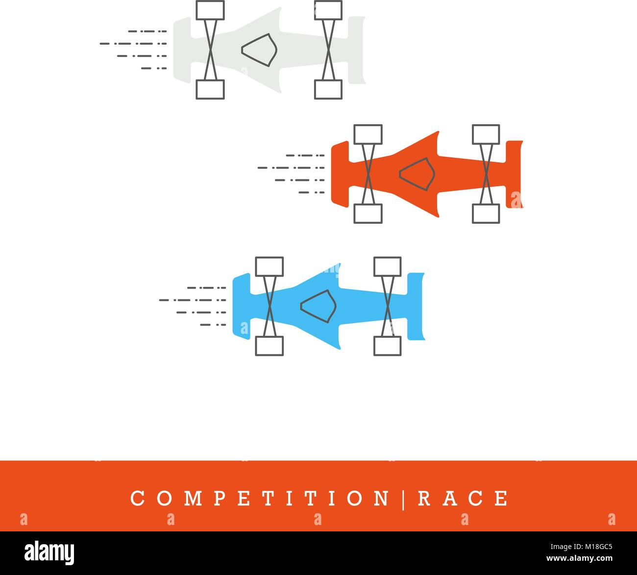 Competition, Race Cars Top View Vector Icon Set Stock Vector Image ...