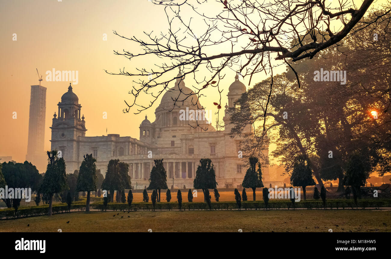 Victoria memorial india sunrise hi-res stock photography and images - Alamy