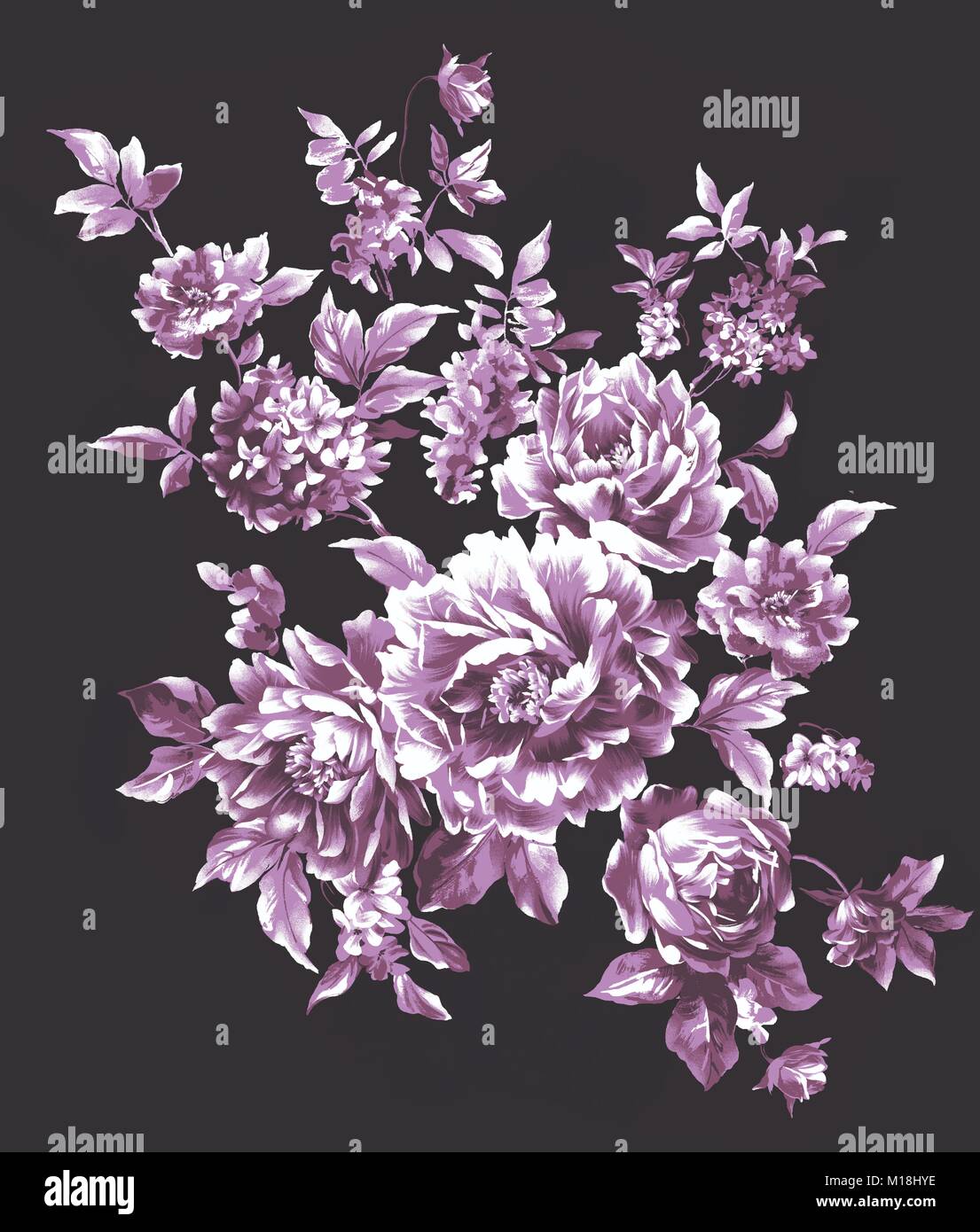 vector illustration pattern art drawing flower leaves floral drawing ...