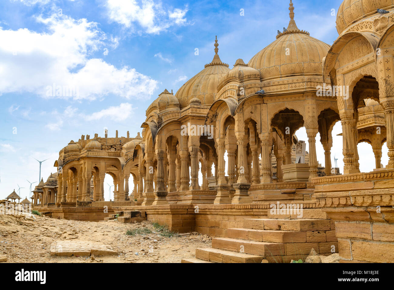 Historic royal cenotaphs known as Chhatris at Bada Bagh Jaisalmer ...
