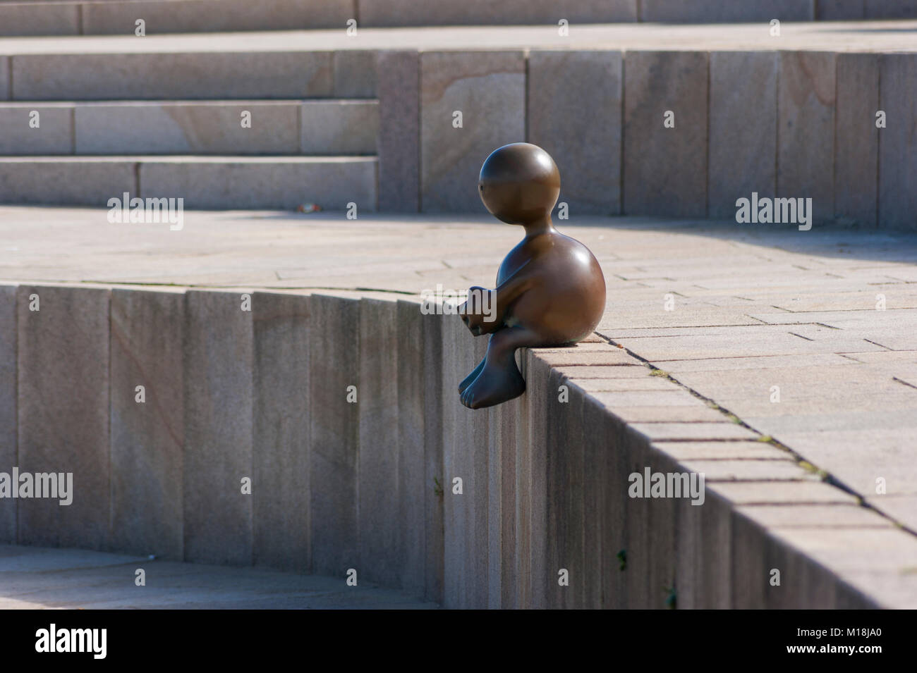 Sphere Holding Cube. Bronze sculpture by Tom Otterness. Fairytale ...