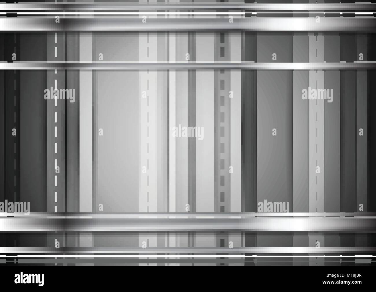 Grey tech background with silver metal stripes. Vector monochrome ...