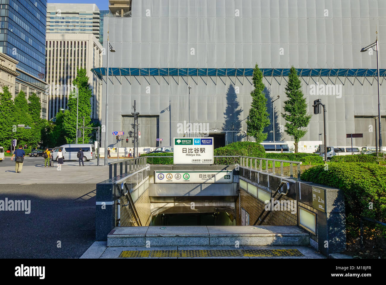 Tokyo, Japan - Sep 29, 2017. Gate of underground metro station at ...