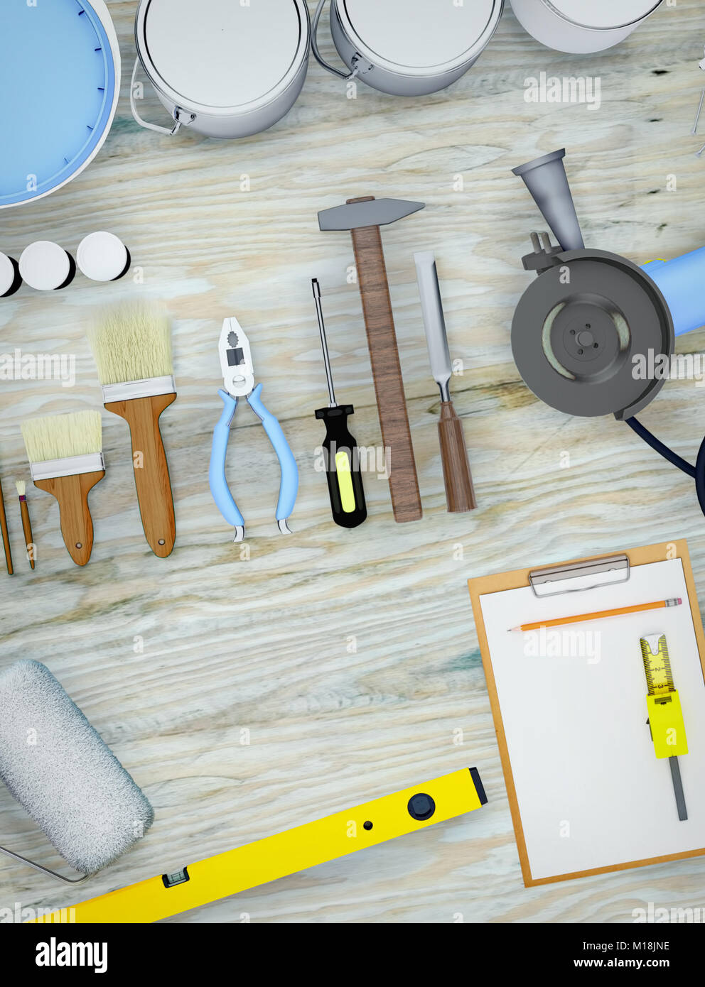 Repair Accessories. Set of tools and paints for making repair Stock ...