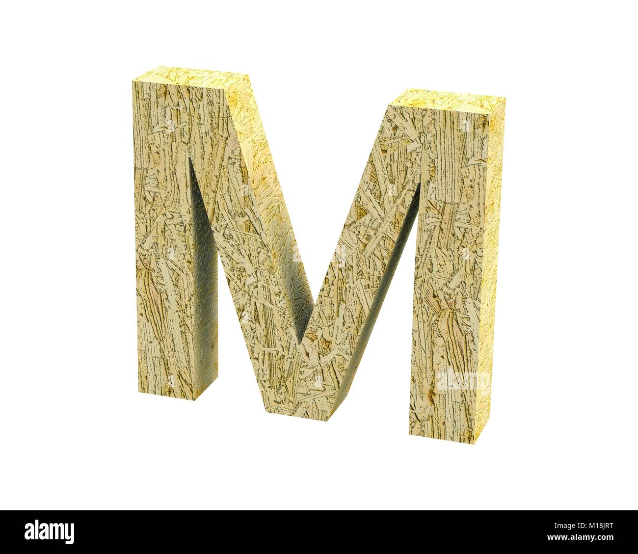 Font Oriented Strand Board capital M Stock Photo - Alamy