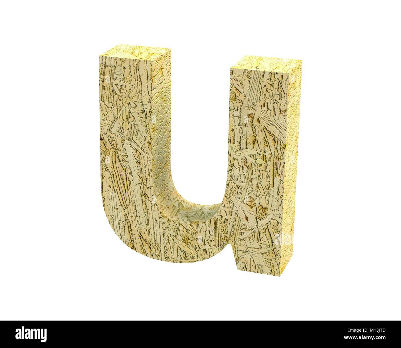 Font Oriented Strand Board lowercase u Stock Photo - Alamy
