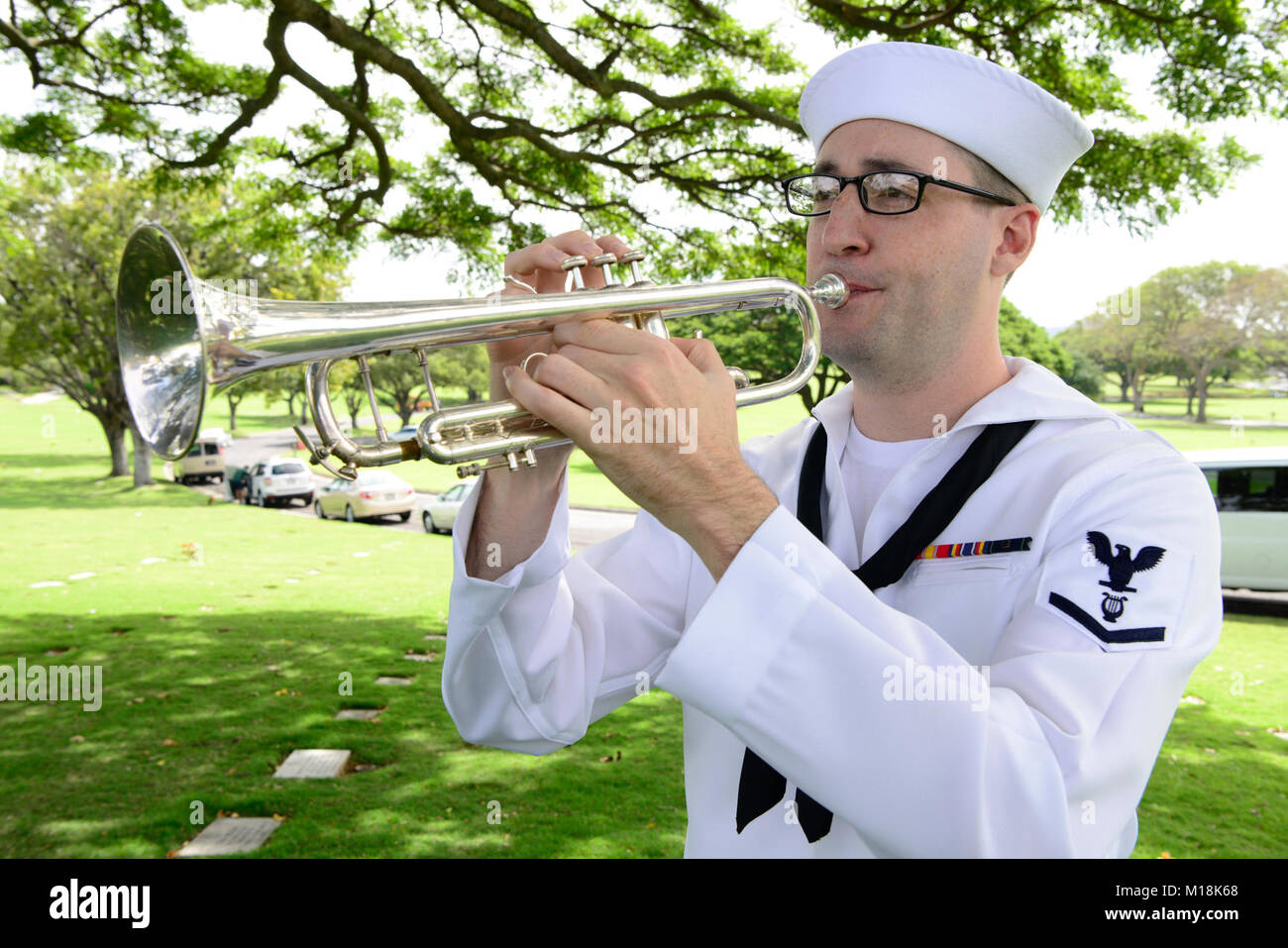 U.S. Navy Musician Third Class Tyler Reed, assigned to Pacific Fleet ...