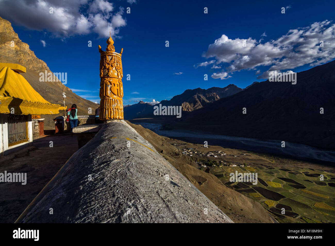 View from the terrace of Key monastery, Spiti valley Stock Photo - Alamy