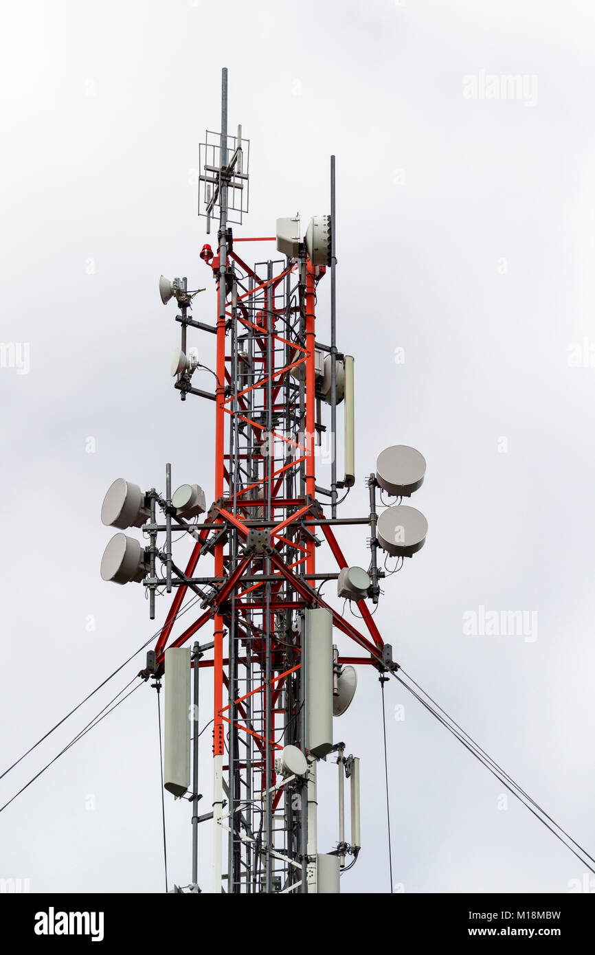 telecom mast with antennas Stock Photo - Alamy