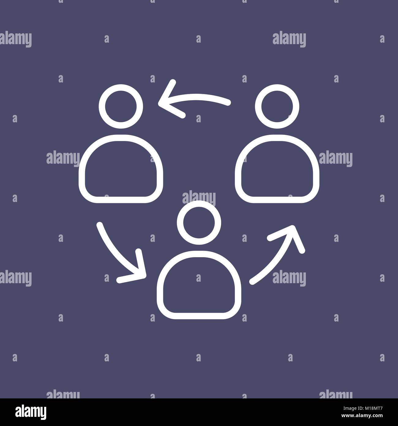 Organization structure business people icon simple line flat ...