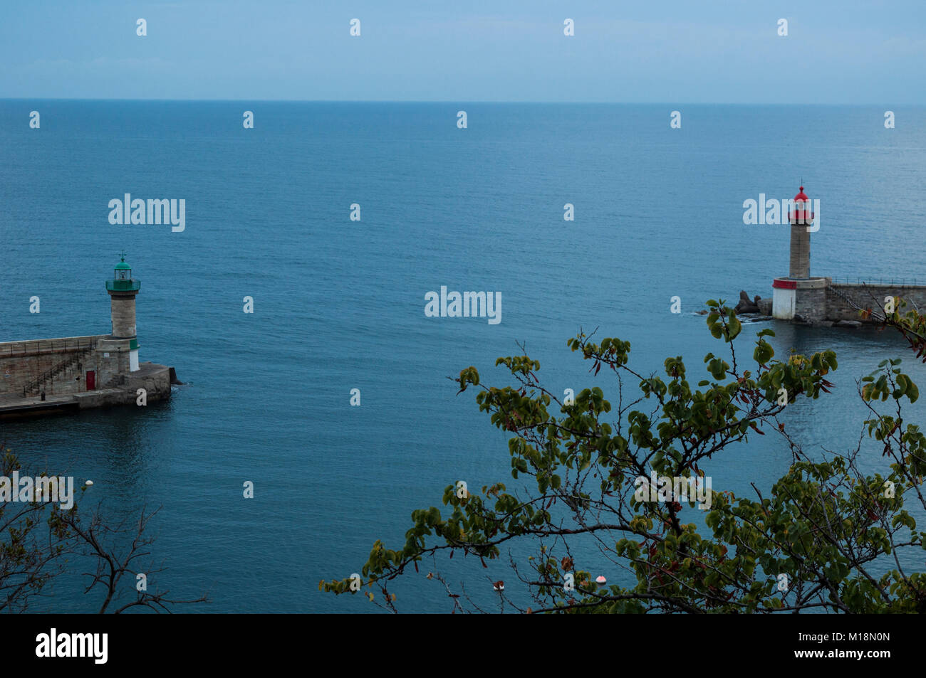 Corsica: the lighthouses of the old port (Vieux Port) in the old ...