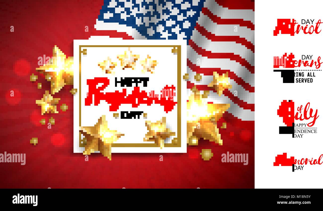 Universal illustration with a set of inscriptions for patriotic ...