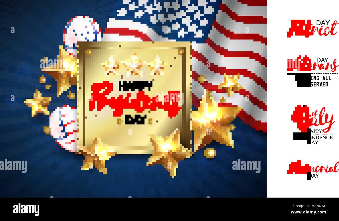 Universal illustration with a set of inscriptions for patriotic ...