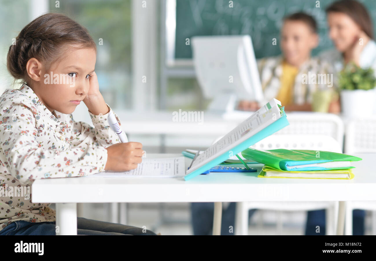 Pupil studying lessons Stock Photo - Alamy
