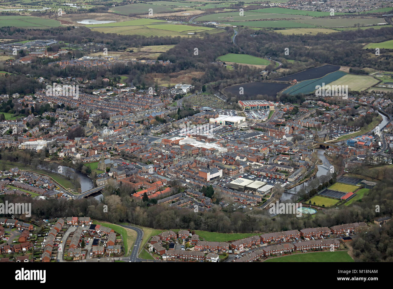 Morpeth northumberland aerial hi-res stock photography and images - Alamy