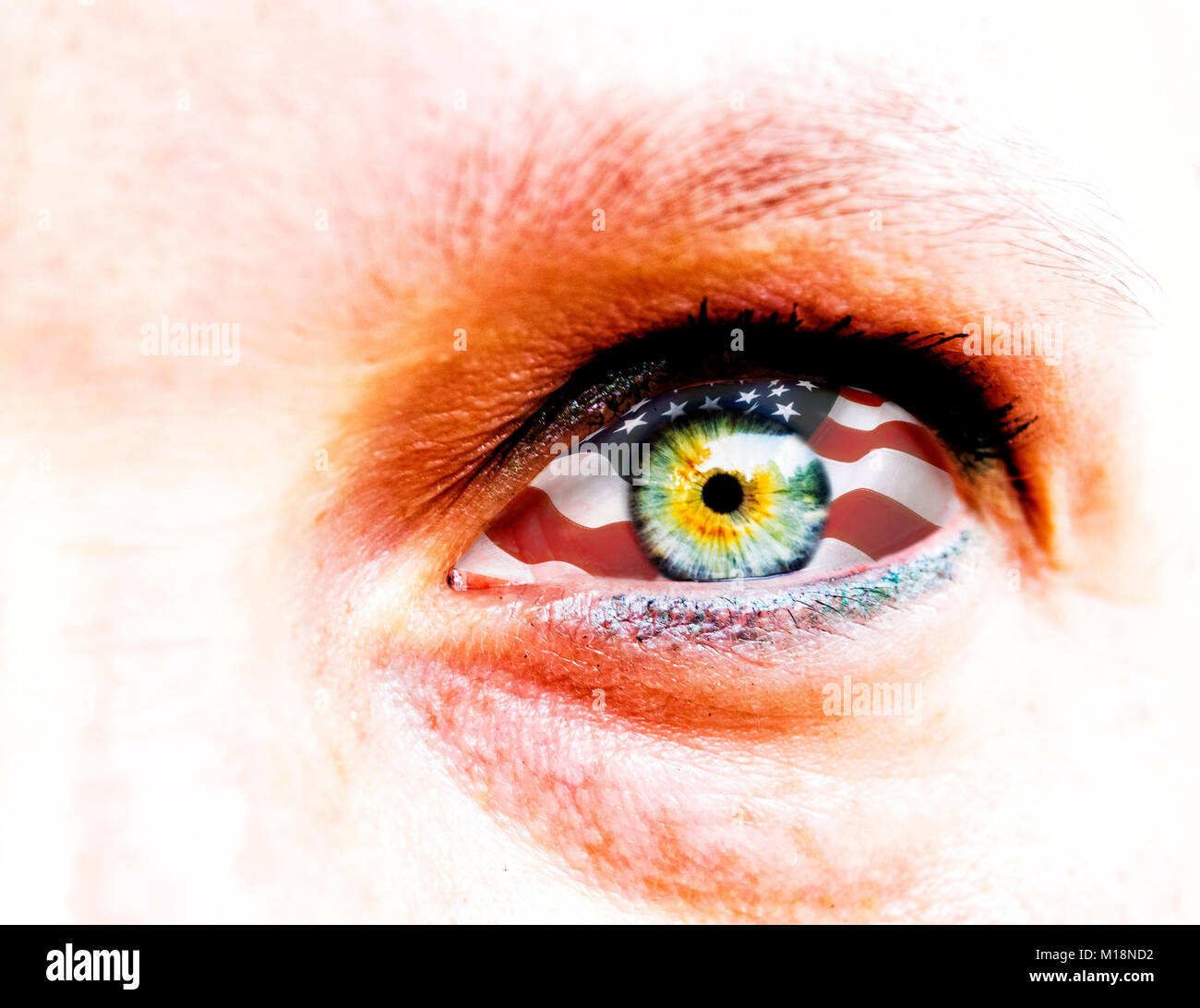 Flag in eye hi-res stock photography and images - Alamy