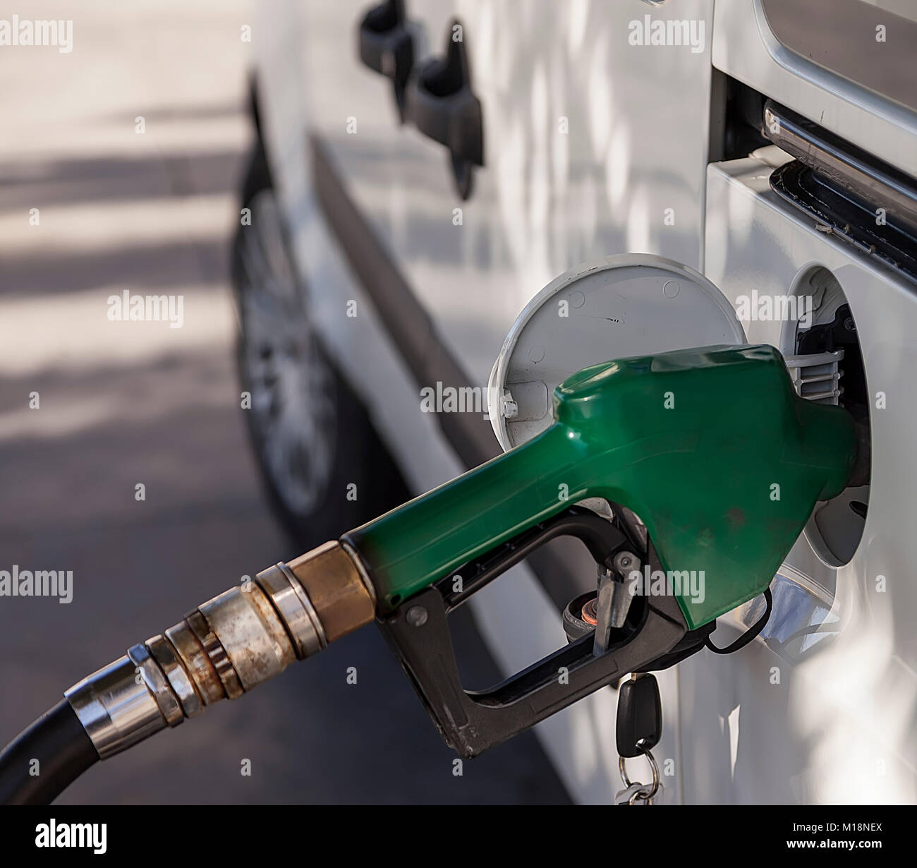 Filling up with fuel in the car, fuel pistol isolated.Stock Photo Stock ...