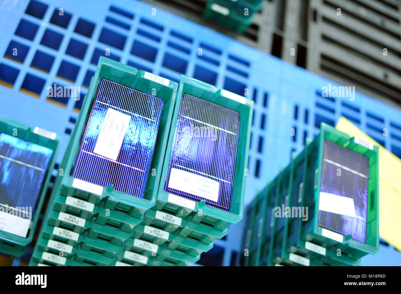 production of solar cells - wafer modules for final assembly Stock ...