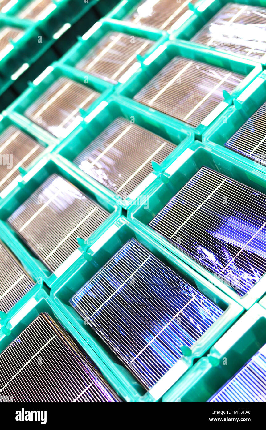 production of solar cells - wafer modules for final assembly Stock ...