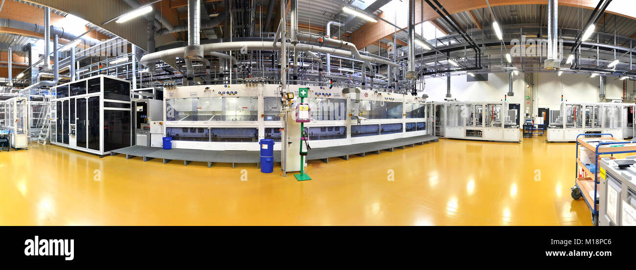 high tech factory - production of solar cells - machinery and interiors ...