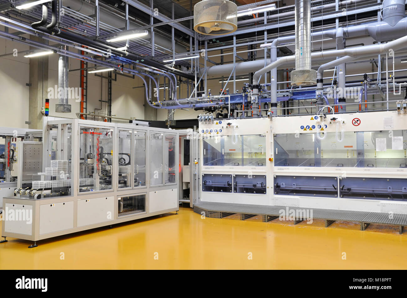 high tech factory - production of solar cells - machinery and interiors ...