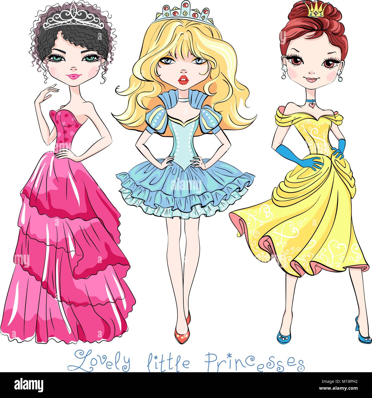 Vector beautiful fashion girl princesses Stock Vector Image & Art - Alamy