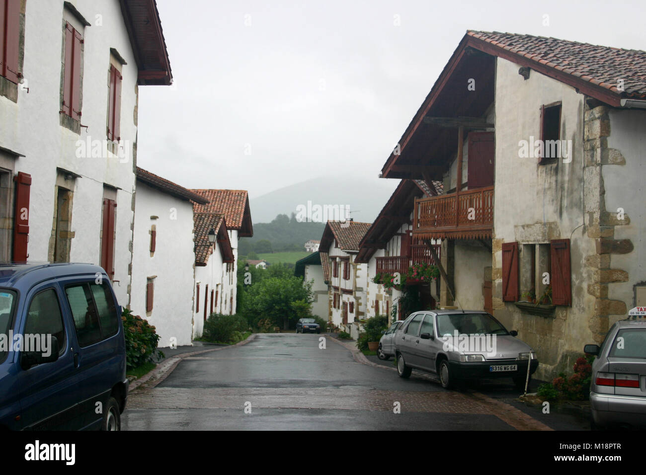 Street in the Basque village of Sare, France Stock Photo - Alamy