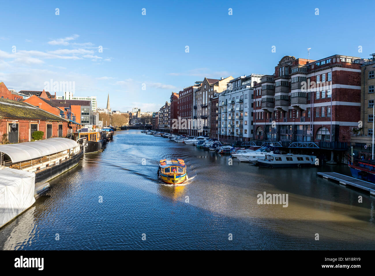 The distinctive and regular yellow ferry and water taxi, hail a ride ...