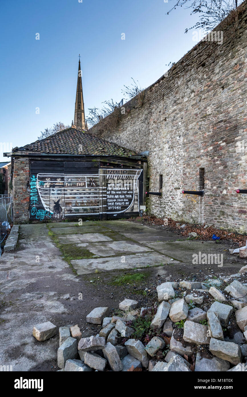 Graffiti commemorating those who died in Bristol's infamous slave ...