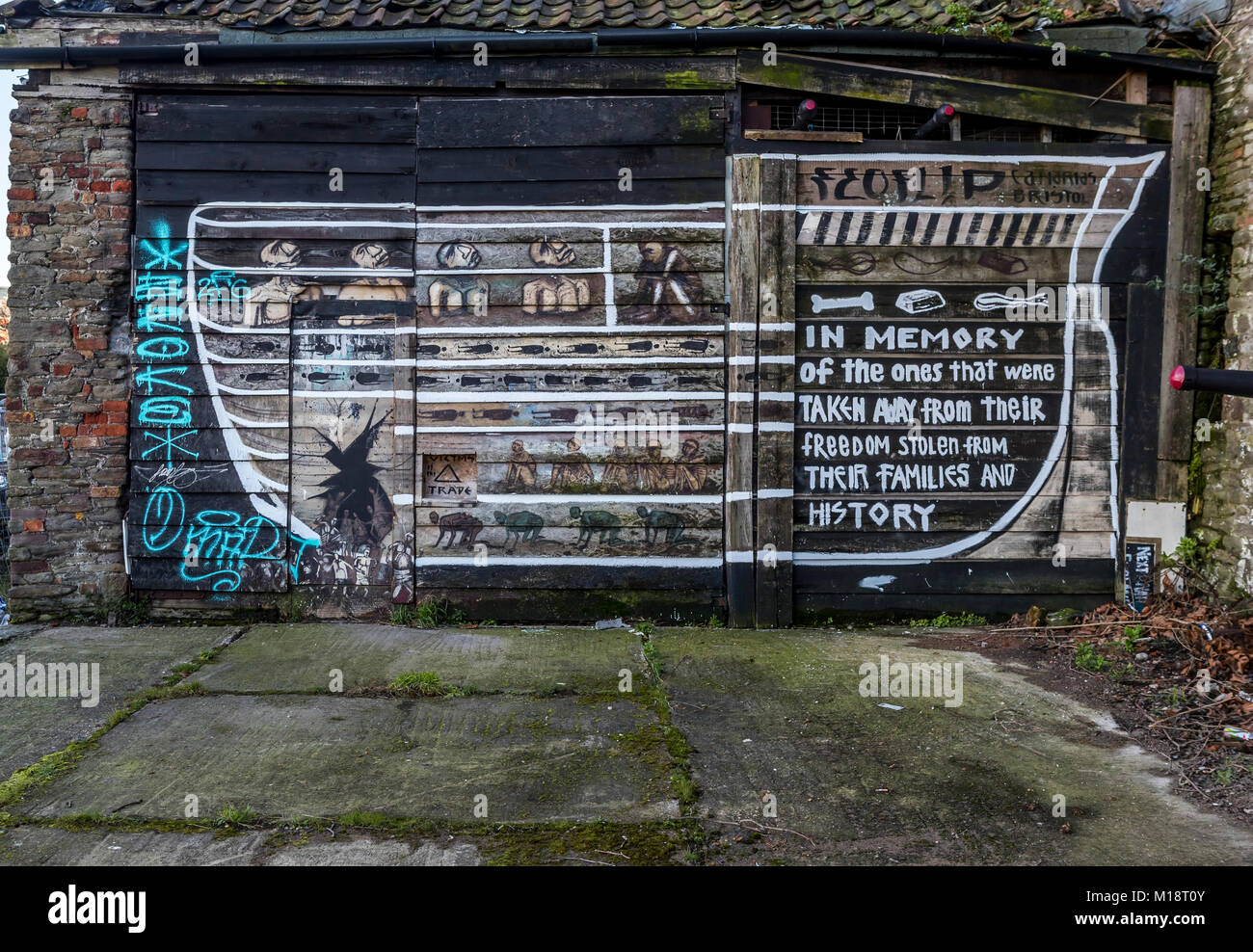 Graffiti commemorating those who died in Bristol's infamous slave ...