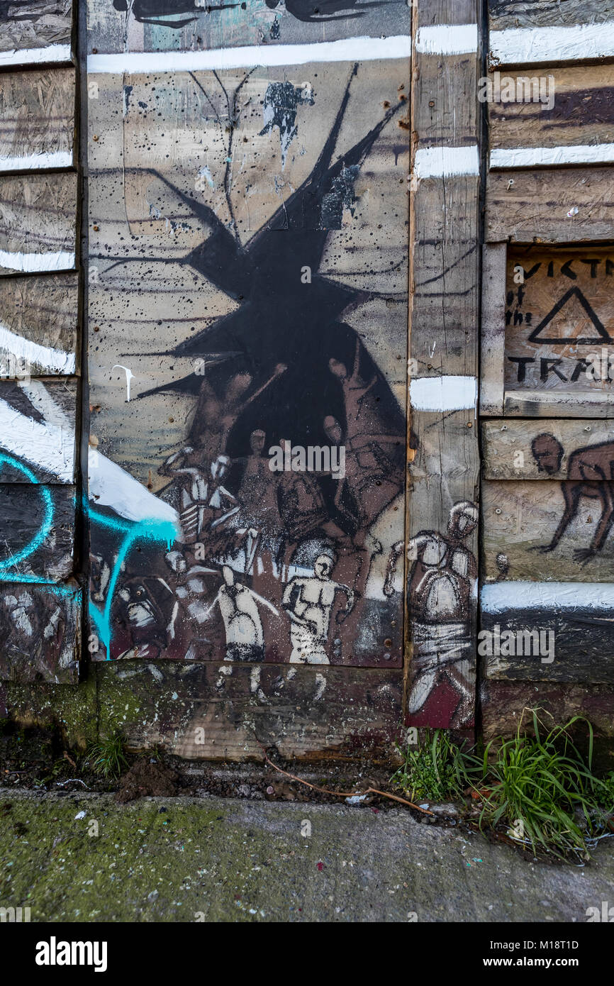 Graffiti commemorating those who died in Bristol's infamous slave ...
