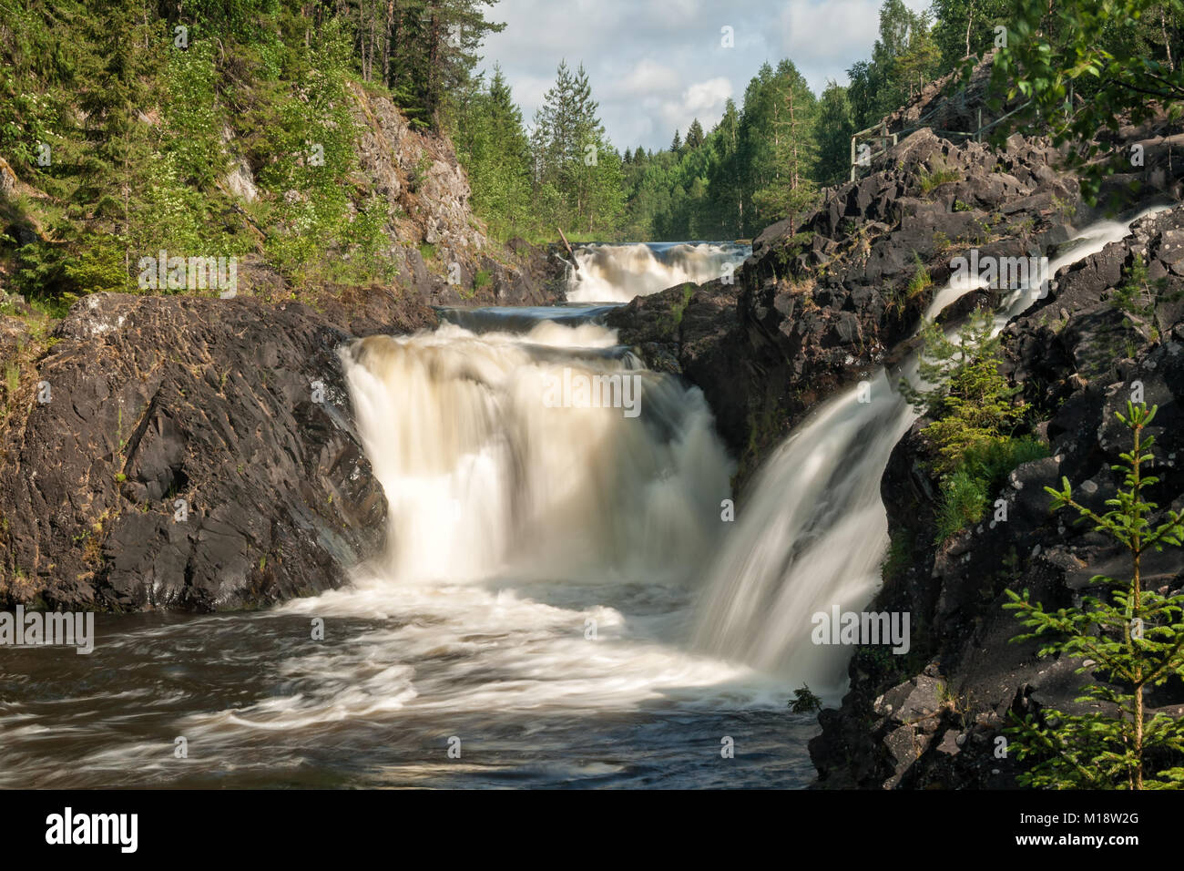 Kivach waterfall on Suna River, Karelia, Russia Stock Photo - Alamy