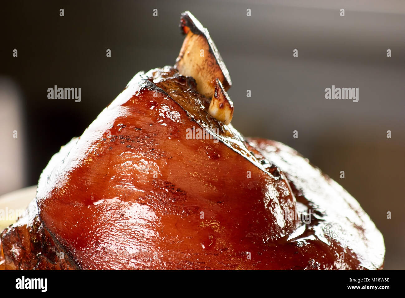Bone in roasted meat closeup Stock Photo - Alamy